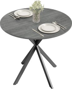 HOMCOM kulatý jídelní stůl Ø80 cm, průmyslové X-nohy, kuchyň/jídelna/domácí kancelář, šedý | Aosom