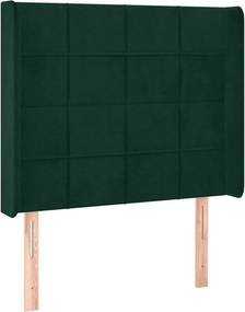 Box spring postel s matrací a LED tmavě zelená 80x200 cm samet 3139532