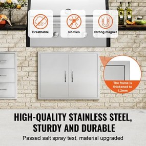 BBQ přístupová dvířka, 787 × 609 mm dvojitá venkovní kuchyňská dvířka – BH-016