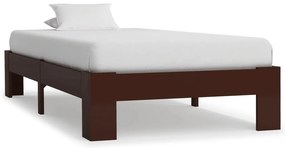Rám postele tmavě hnědý masivní borovice 90 x 200 cm 283298