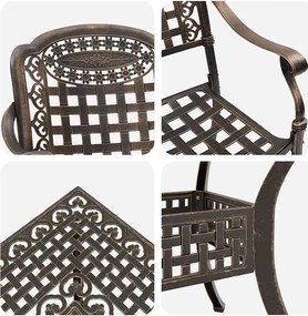 vidaXL Sada zahradního stolu 5 pcs Bronzová Odlévaný hliník [3334728]