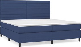 Box spring postel s matrací modrá 200x200 cm textil 3141887
