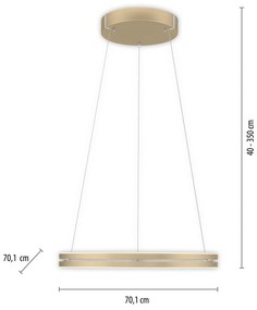 PURE E-Loop LED závěsné světlo, CCT, zlatá