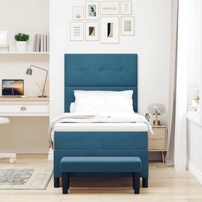 Postel s boxspringem s čelo Tmavě moddrá 200 x 80 cm samet 3344478