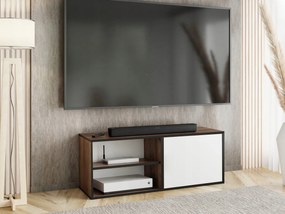 TV skříňka EDI 2 dub Craft zlatý + bílý otevřená TV skříňka s policí