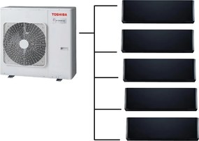 Klimatizace Toshiba Shorai Curve black 1+5 ( 2,5kW + 2,5kW + 2,5kW + 2,5kW + 2,5kW ) Multi-split R32