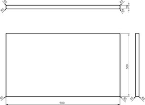 Sapho Woody deska 900 x 28 x 500 mm masiv dřevo hnědá WD090-70 Koupelny Bernold