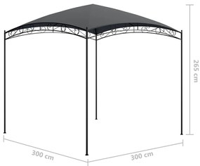 vidaXL Marketos Altán 3 x 3 x 2,65 m antracitový 180 g/m²