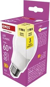 EMOS LED žárovka Classic A60 7W / 60W E27 / teplá bílá / 806 lm