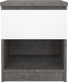 Noční stolek Simplicity, šedá / bílý lesk