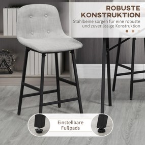 HOMCOM Barový set 5 ks s barovými židlemi, jídelní set do kuchyně, bistro stůl se 4 židlemi, kov, světle hnědá, 120x60x91 cm | Aosom.de