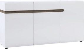Komoda, bílá extra vysoký lesk HG/dub sonoma truflový, LYNATET 40