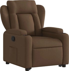 Zvedací polohovací křeslo hnědé textil 3204486