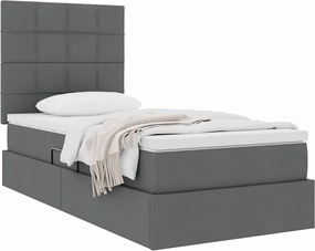 Postel s úložným prostorem a matrací Tmavě šedá 90 x 190 cm 3371749