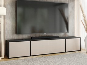 TV skříňka EDI 4 černý + kašmír uzavřená TV skříňka s policí