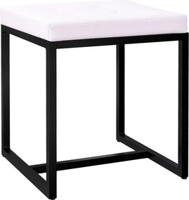 Taburet Barci B koženka - bílá