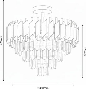 Brilagi - Přisazený lustr ECLIPSE 7xE14/10W/230V pr. 48 cm stříbrná