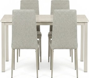 Jídelní set s 4 židlemi, 110x70x75cm travertin, ASE-1039 CRM2