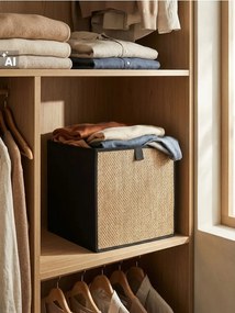 Sinsay - Úložný box s bambusovým čelem - černá
