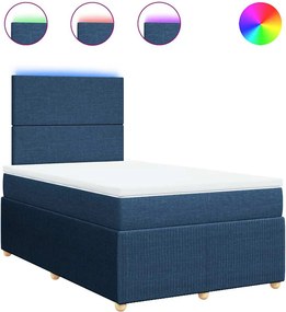 Box spring postel s matrací modrá 120x200 cm textil 3294322