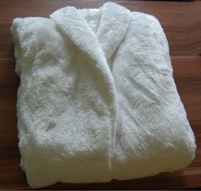 Župan unisex huňatý Jack/Lilly bílý s kapucí mikroplyš 21 20 0100 - M