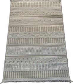 HU Béžový pruhovaný koberec Boho 878-B Rozměr: 60x100 cm
