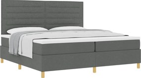 Postel s boxspringem s matrací Tmavě šedá 200 x 200 cm textil 3339568
