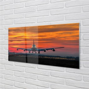 akrylový obraz West mraky letadla 140x70 cm