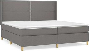 Box spring postel s matrací tmavě šedá 200x200 cm textil 3131938