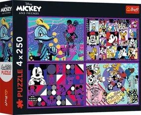Trefl - Puzzle - Příhody Mickeyho Mouse a přátel / 4x 250 dílků / 33.9