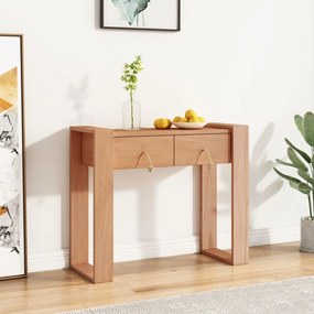 Konzolový stolek 90 x 35 x 75 cm masivní teakové dřevo - Default Title