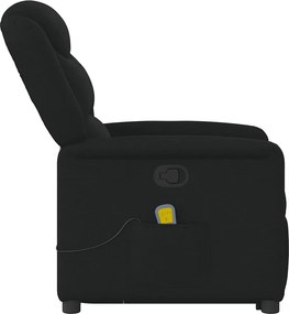 Zvedací masážní polohovací křeslo černé textil 3303206