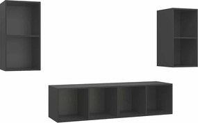 vidaXL Nástěnné TV skříňky 4 ks dřevotříska [3079871] Barva: Betonová šedá