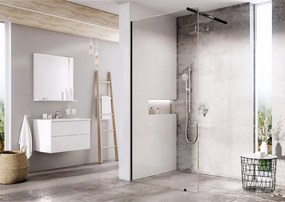 Ravak Walk-In Wall Pevná stěna samostatná 60 cm Profil: Černá, Sklo: Hladké čiré