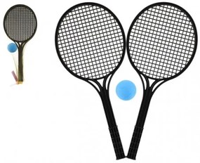 Soft tenis plast černý+míček 53cm v síťce