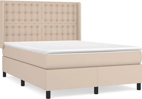 Box spring postel s matrací cappuccino 140x200 cm umělá kůže 3132506