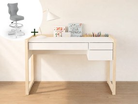 Benlemi Stůl STOLLY se 3 šuplíky a pastelkovníkem do dětského pokoje + ergonomická židle ŠEDÁ Zvolte rozměr židle: dítě 119 - 142 cm (výška stolu 71 - 82 cm)