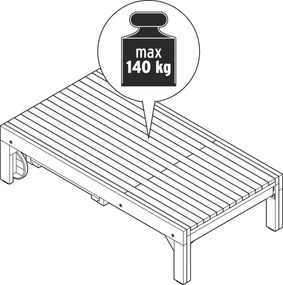 Tchibo - Rozkládací zahradní lehátko »Fleksibel« s pohodlnou prémiovou podložkou - barva: šedá