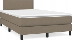 Box Spring Postel S Matrací A Led Textil Taupe Hladké s hřebíky 120 x 190