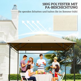 Outsunny Náhradní Střecha pro Altán Pergolu Zahradní Plátno Vysoká Hustota 180g/m² Anti-UV 3 x 3m Krém