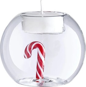 MERRY & BRIGHT Svícen na čajovou svíčku "Candy Cane" 8 cm