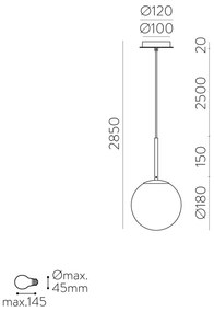 ACB Iluminacion Zavěsné svítidlo PARMA, ⌀ 18 cm, 1xE27 15W Barva: Zlatá