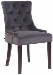 Jídelní židle Mossley - samet - tmavé nohy | tmavě šedá
