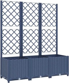 Zahradní truhlík s treláží modrá šedá 120 x 40 x 136 cm PP 318253