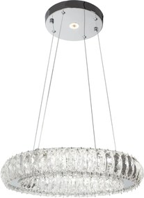 Toolight Toolight, Křišťálové LED závěsné svítidlo APP1040-CP + dálkové ovládání, chromová, OSW-09473