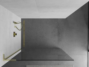 Mexen Kioto L, sprchová zástěna Walk-In 105 x 200 cm, 8mm čiré sklo, zlatý lesklý profil, 800-105-103-50-00