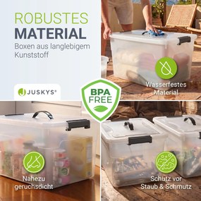 Juskys Plastové úložné boxy s víkem Velikost sady: 6 ks, Objem: 30 L