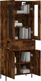 Skříň highboard kouřový dub 69,5 x 34 x 180 cm kompozitní dřevo 3198542
