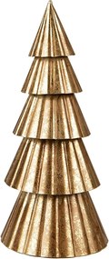 Zlatý antik kovový vánoční stromek - Ø 14*30 cm
