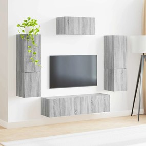 Sestava TV skříněk 4 ks Šedá Sonoma Kompozitní dřevo 3409048